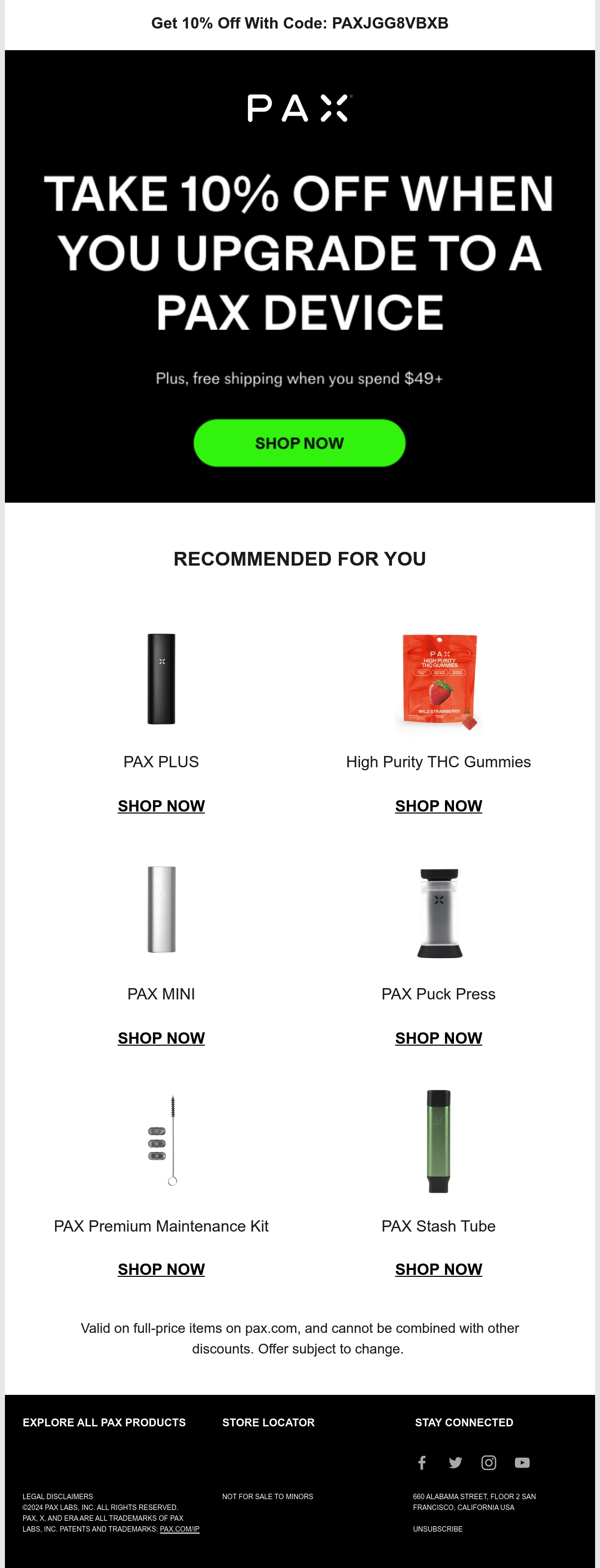 Email Inspiration from PAX - Email Love