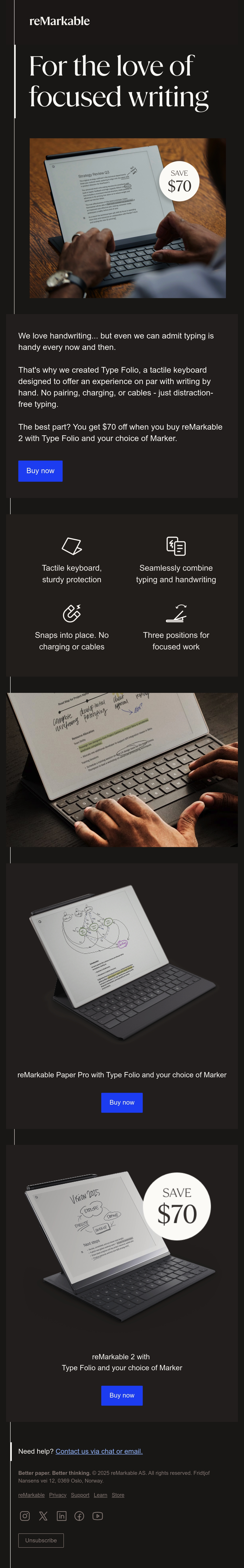 Email Inspiration from reMarkable - Email Love