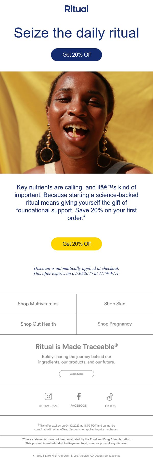 Email Inspiration from Ritual - Email Love