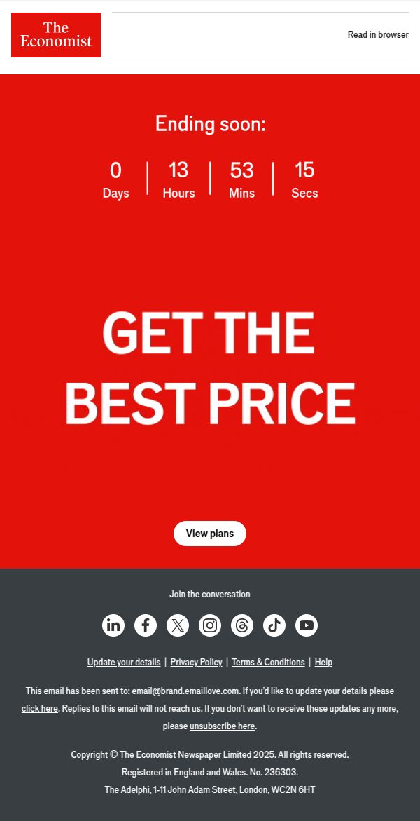 Email Inspiration from The Economist - Email Love