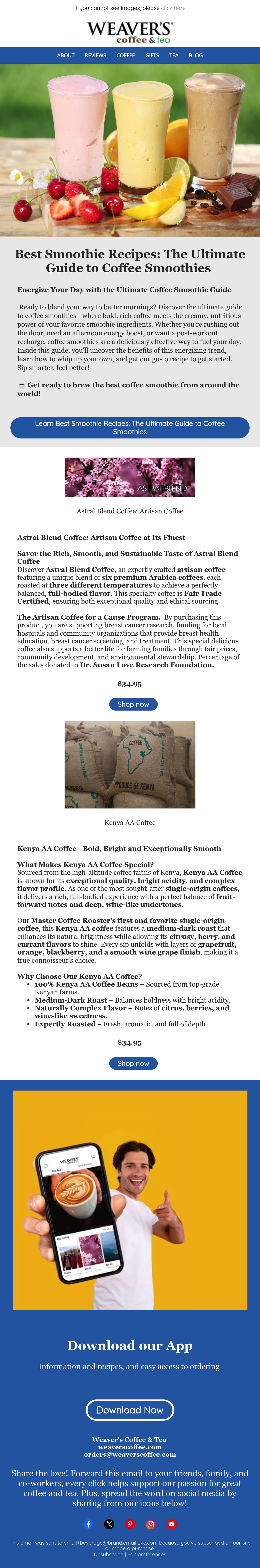 Email Inspiration from Weaver's Coffee & Tea - Email Love