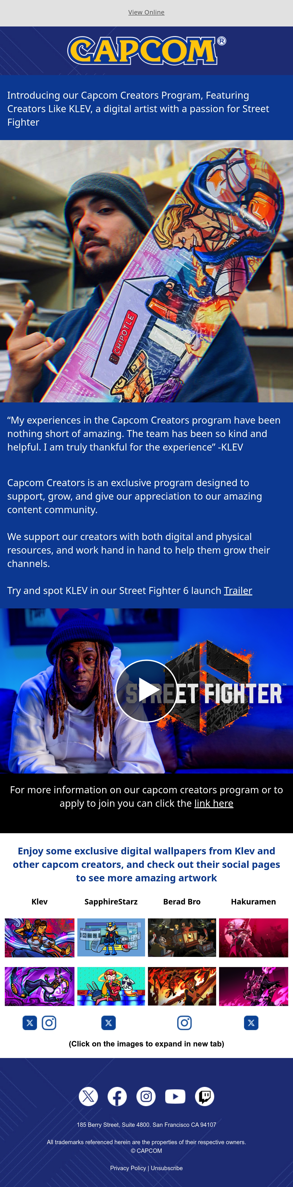 Email Inspiration from Capcom USA - Email Love