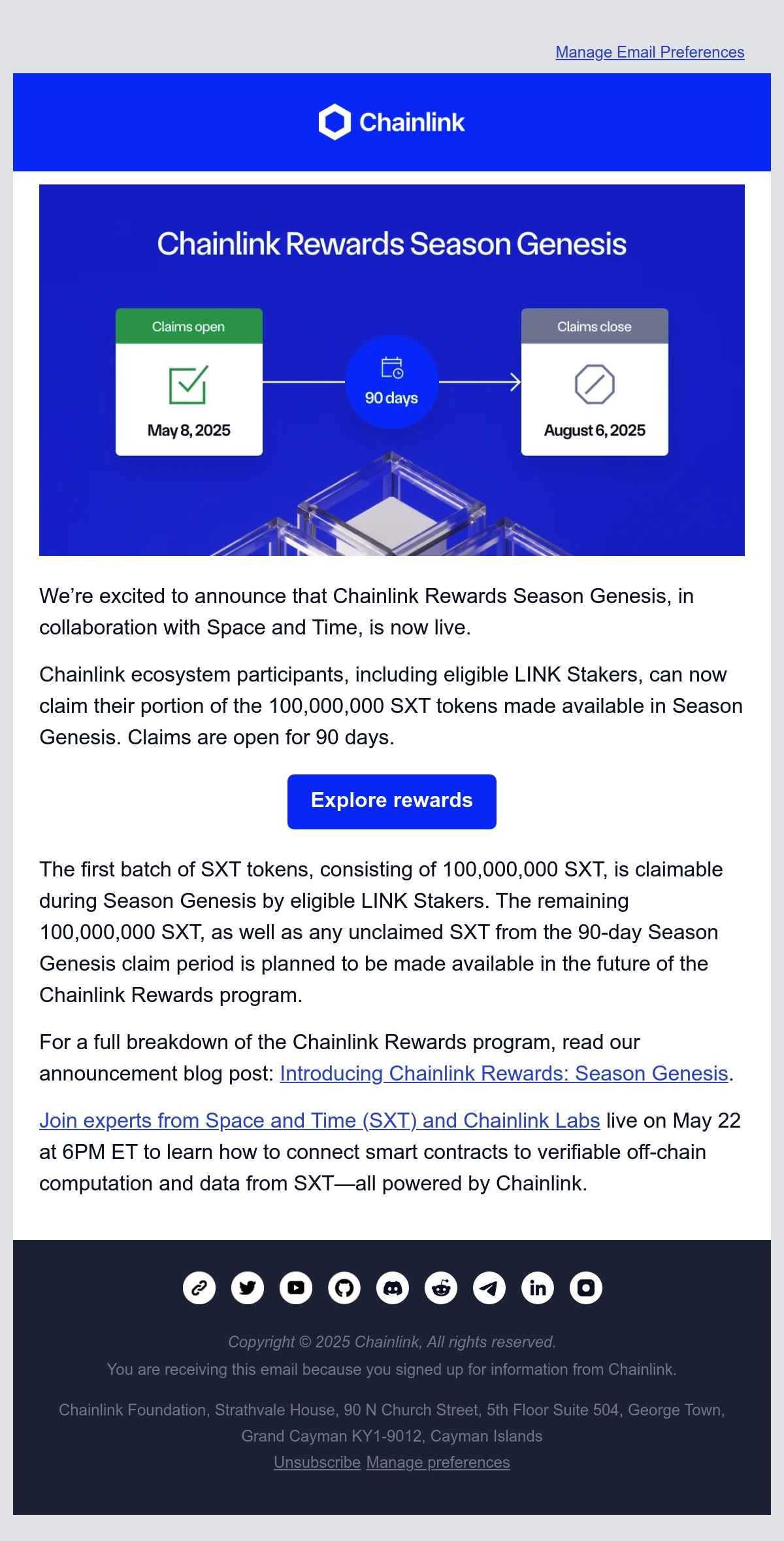 Email Inspiration from Chainlink Foundation - Email Love