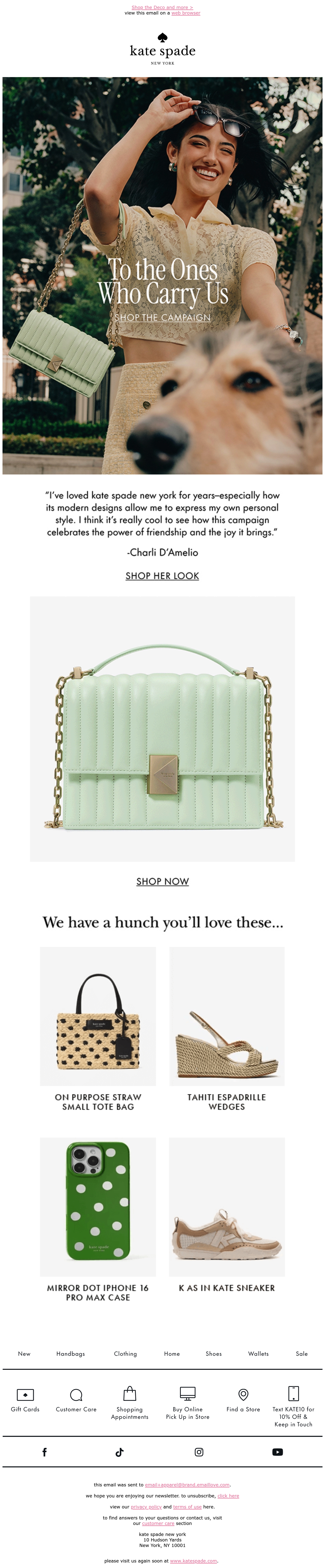 Email Inspiration from kate spade - Email Love