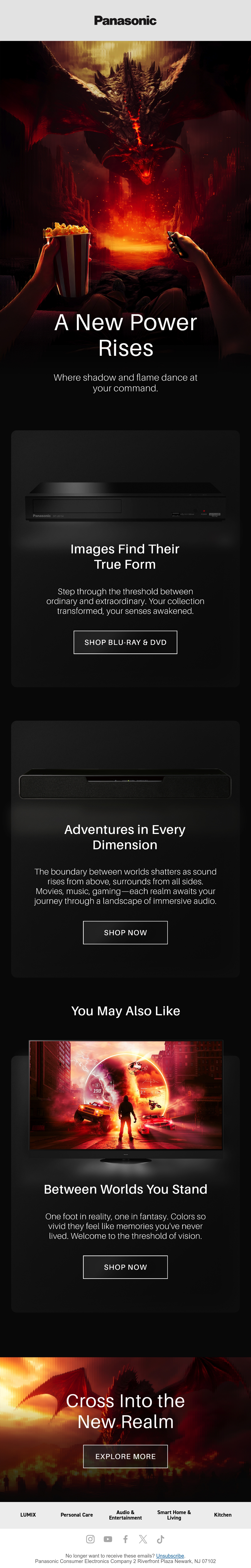 Email Design Inspiration by Panasonic