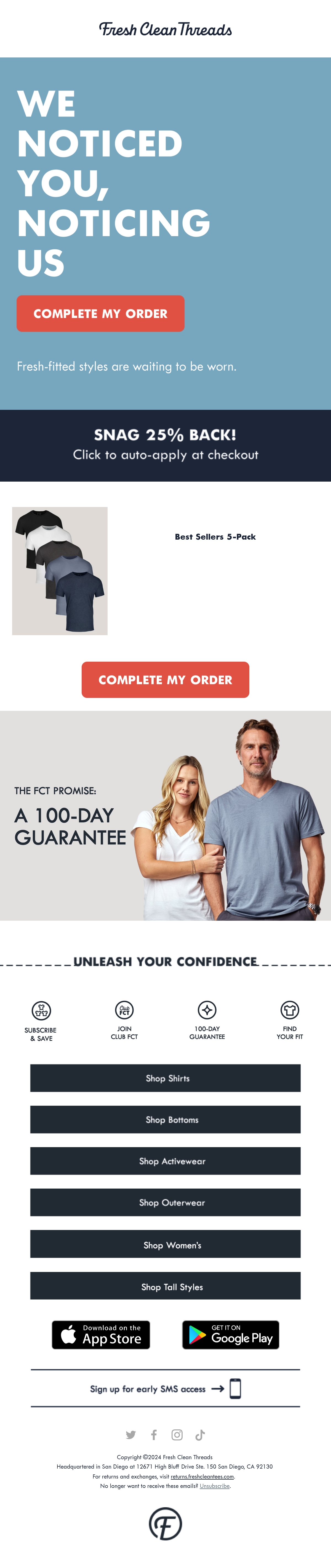 Email Design Inspiration by Fresh Clean Threads