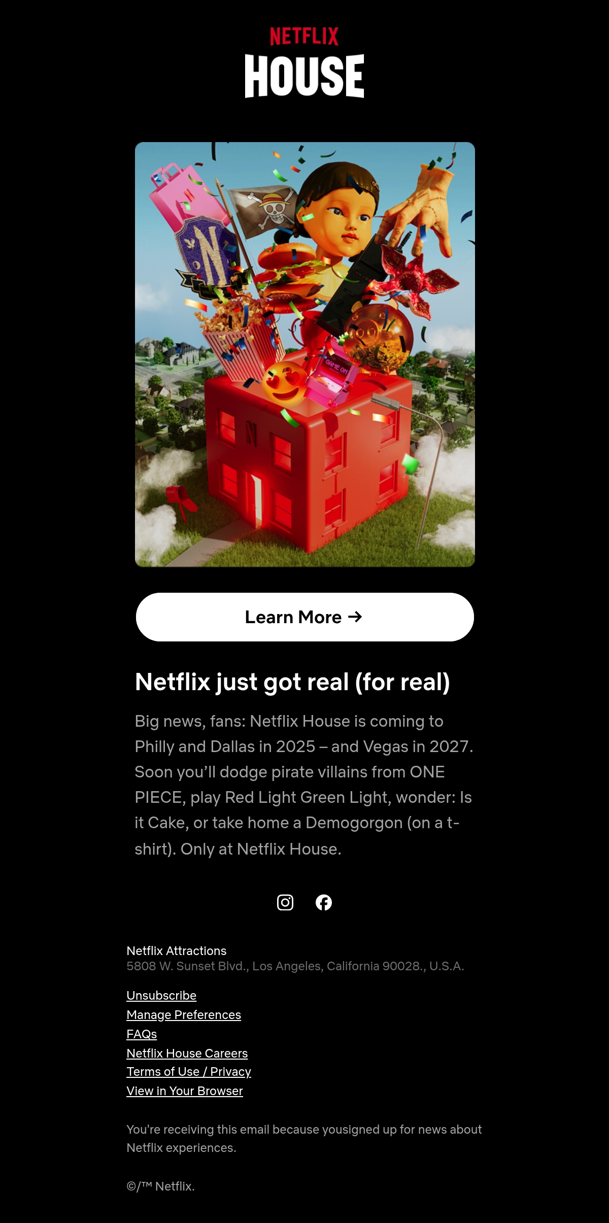 Email Design Inspiration by Netflix House