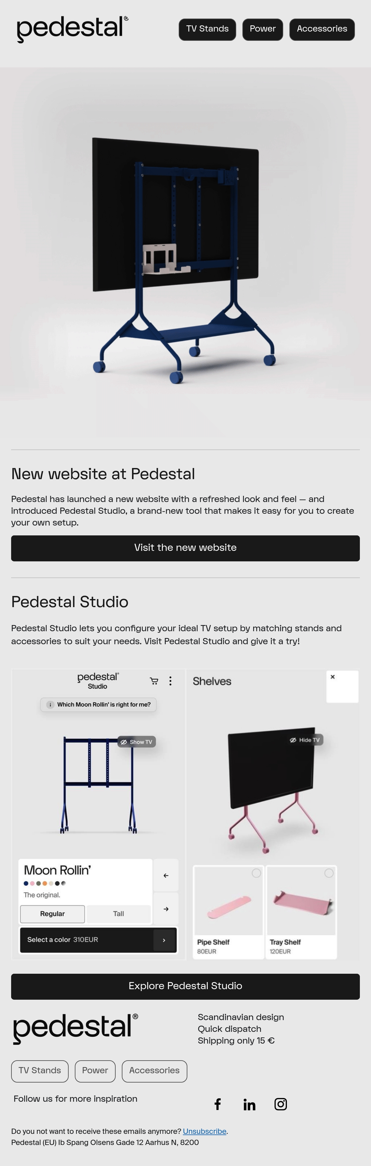 Email Design Inspiration by Pedestal - Stands for screens