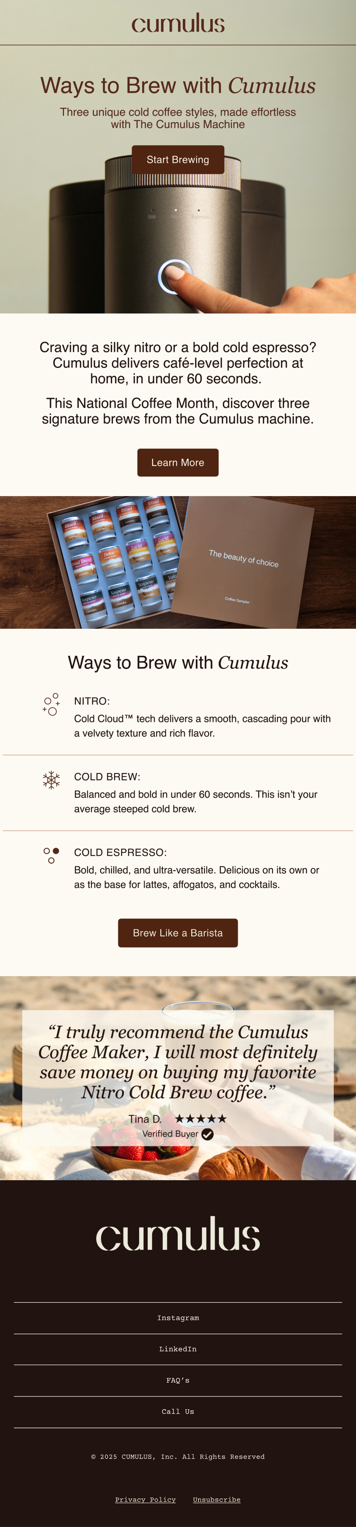 Email Design Inspiration by Cumulus Coffee