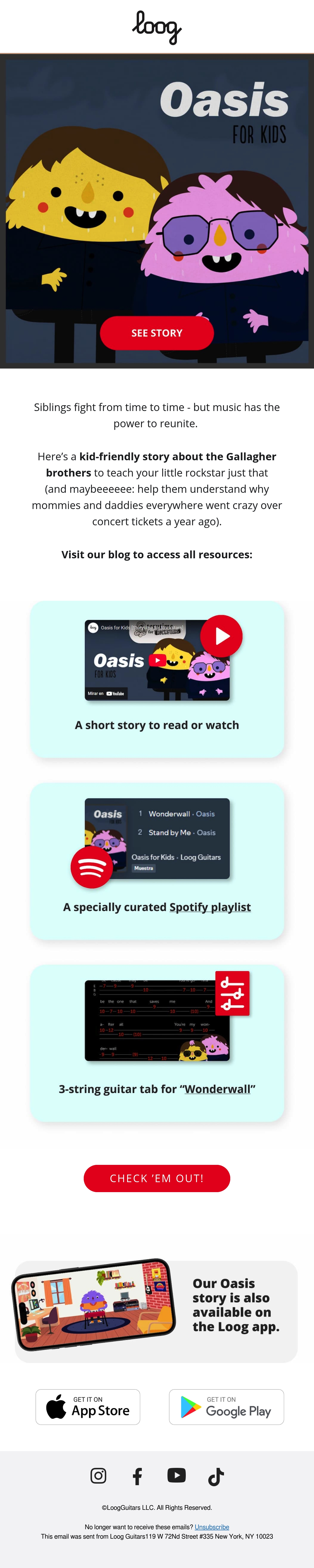 Email Design Inspiration by Loog Guitars