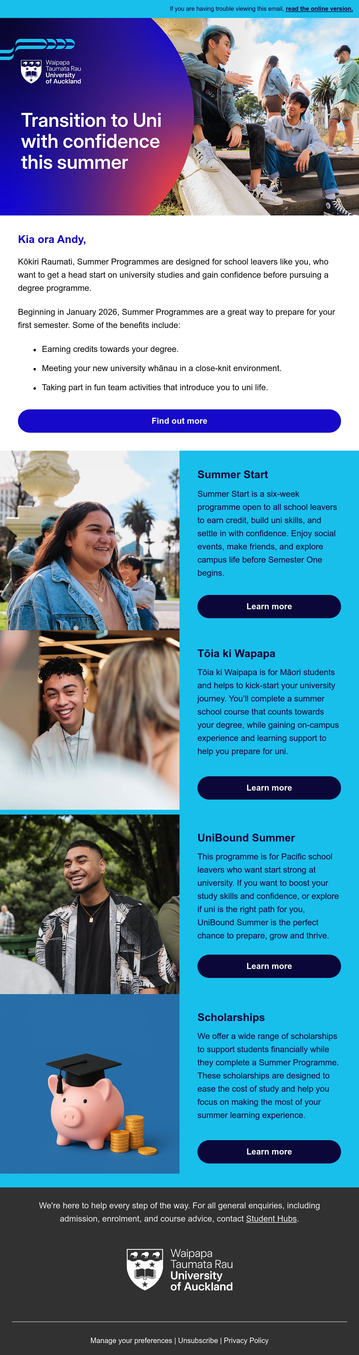Email Design Inspiration by UoA | The University of Auckland