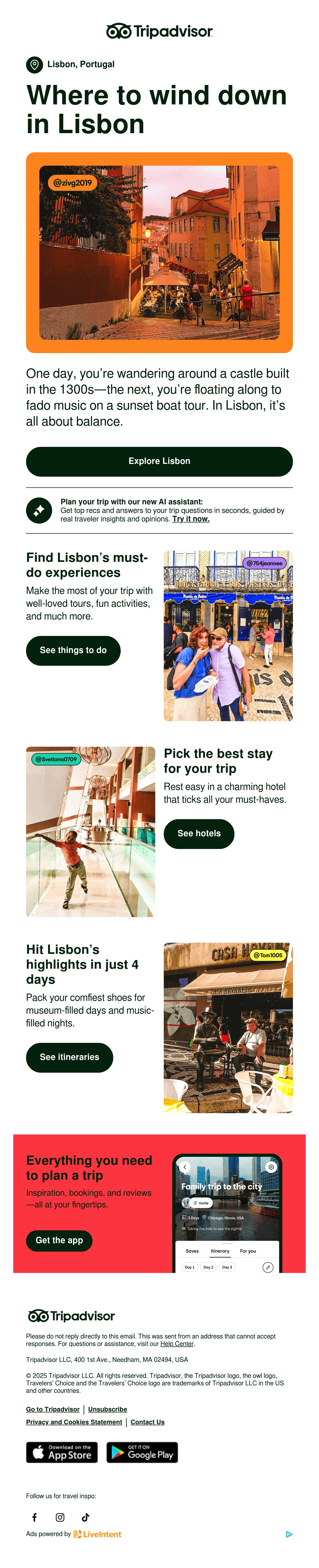 Email Design Inspiration by Tripadvisor