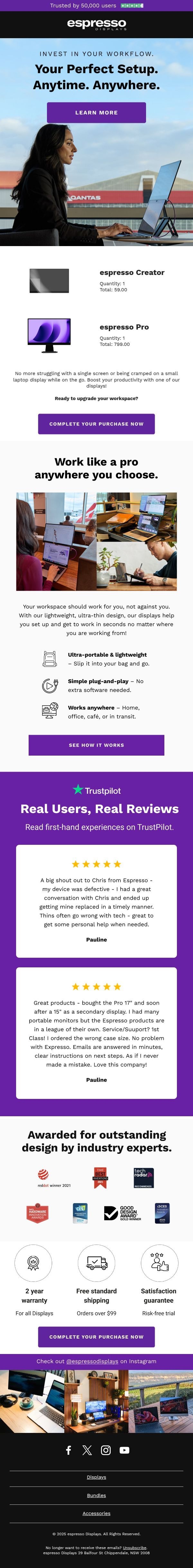 Email Design Inspiration by Unique Vintage